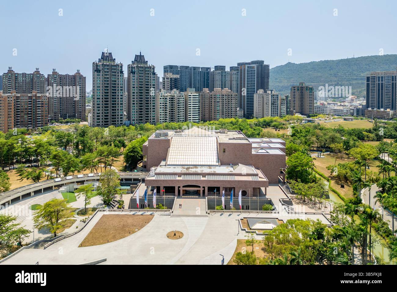 Aerial view of Kaohsiung Museum of Fine Arts, KMFA, located in Gushan ...