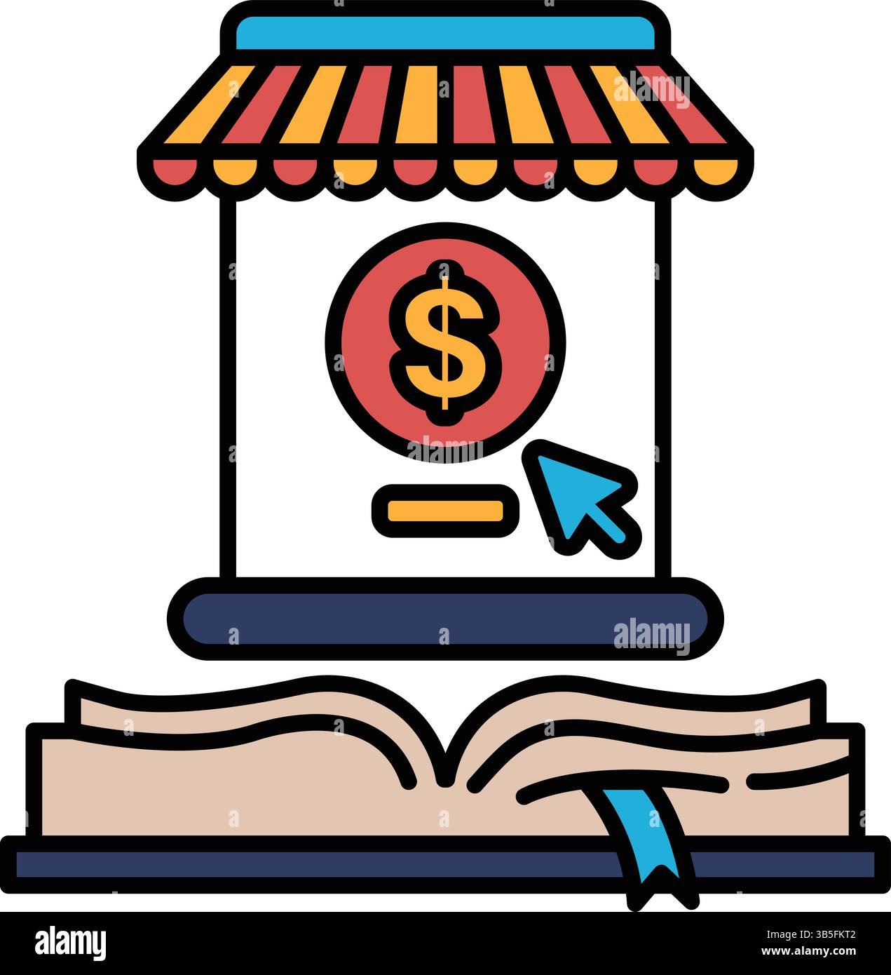A book with a dollar sign on it. The dollar sign is red and white Stock ...