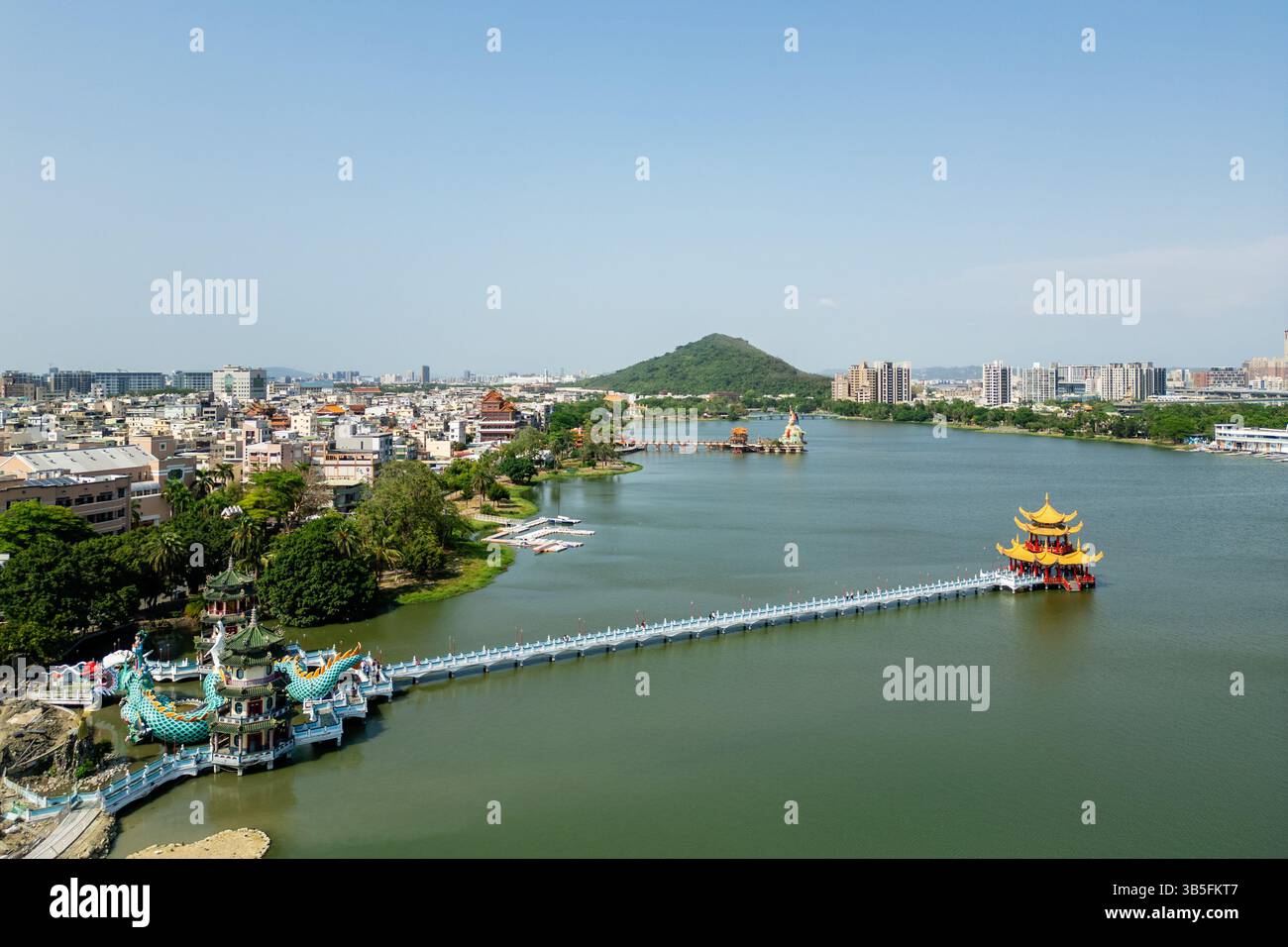 Aerial view of Lotus Pond located in Kaohsiung City, Taiwan Stock Photo ...