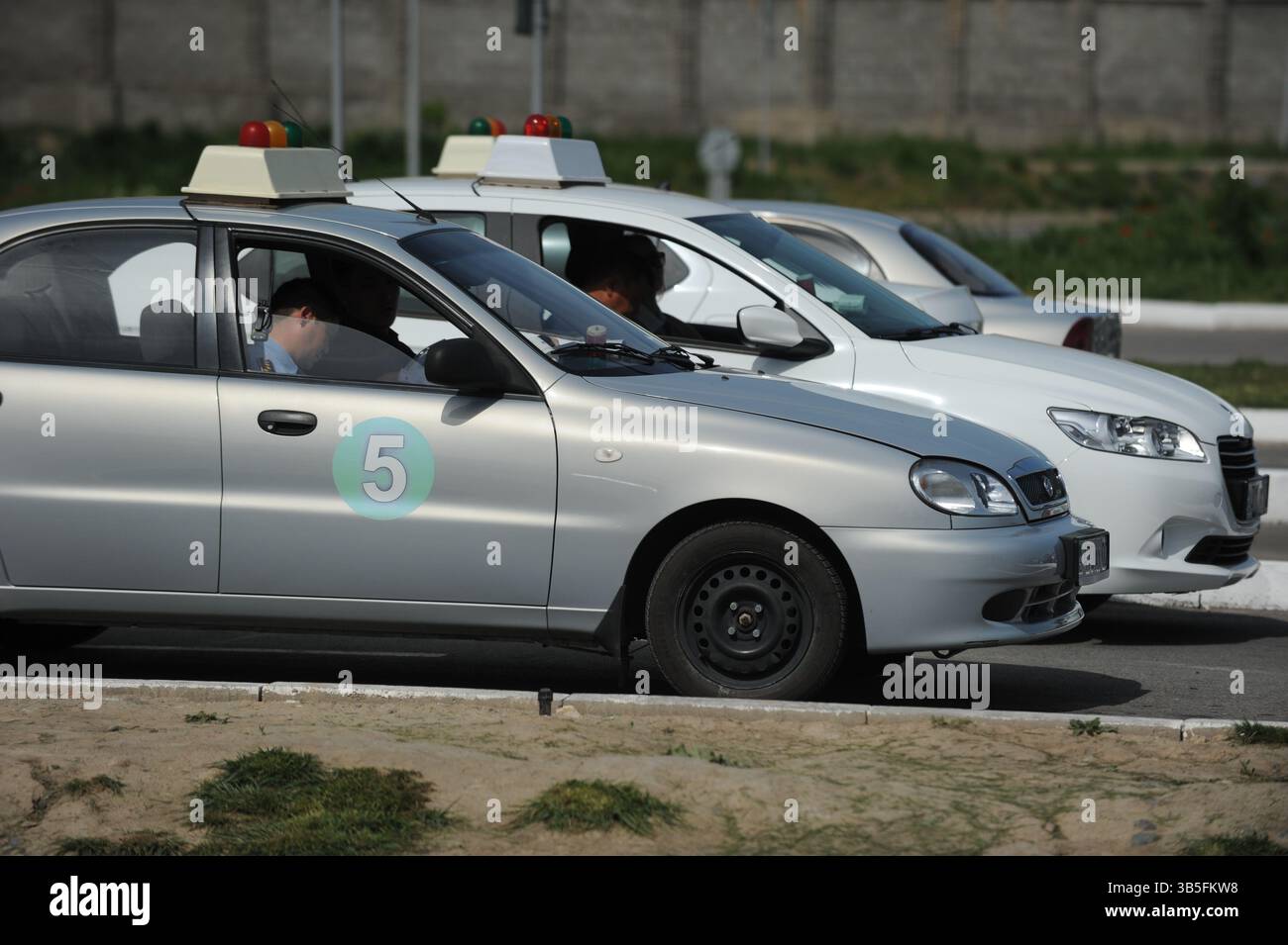 The driver's license exam. Testing on the racetrack Stock Photo - Alamy