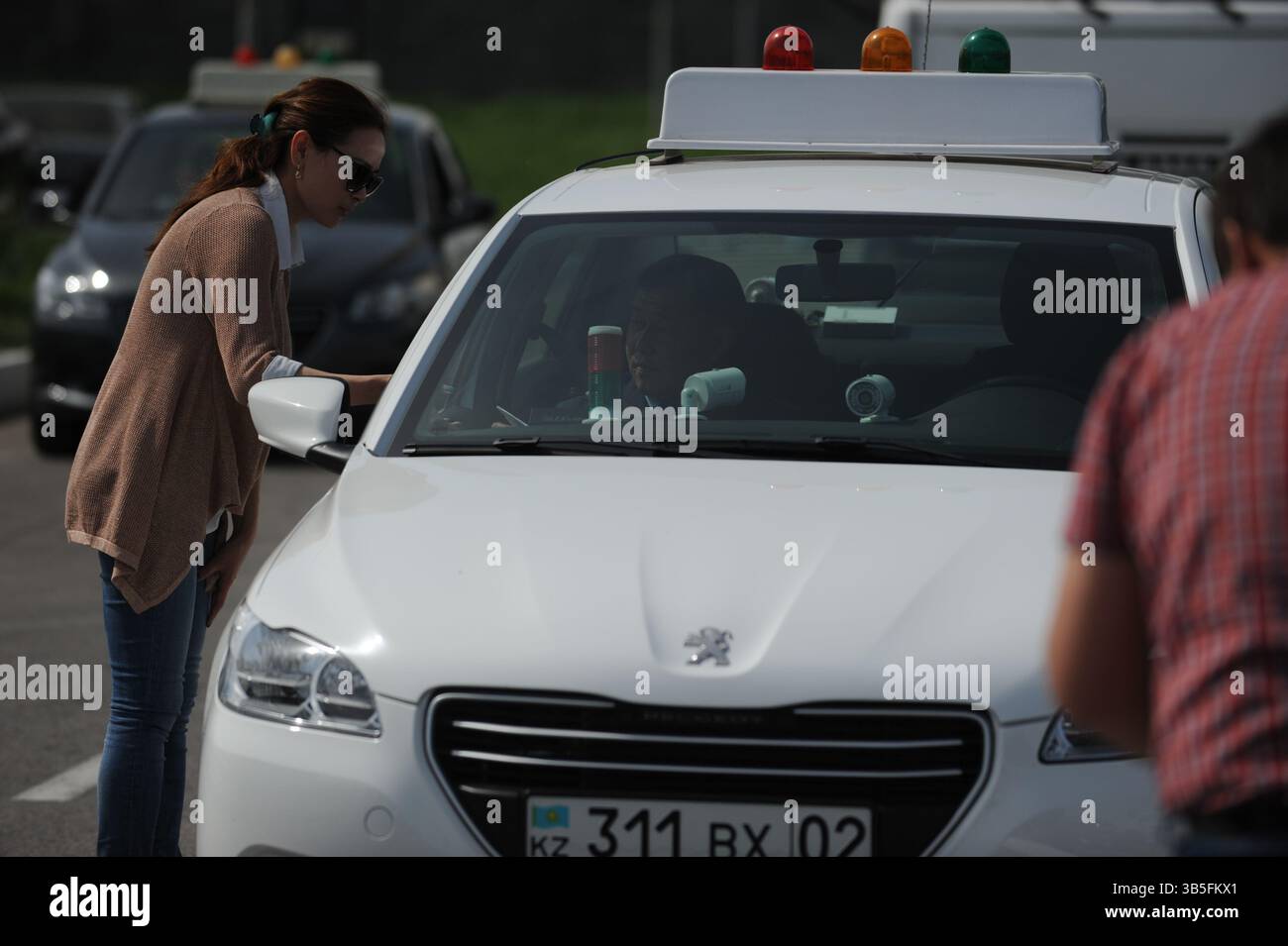 The driver's license exam. Testing on the racetrack Stock Photo - Alamy