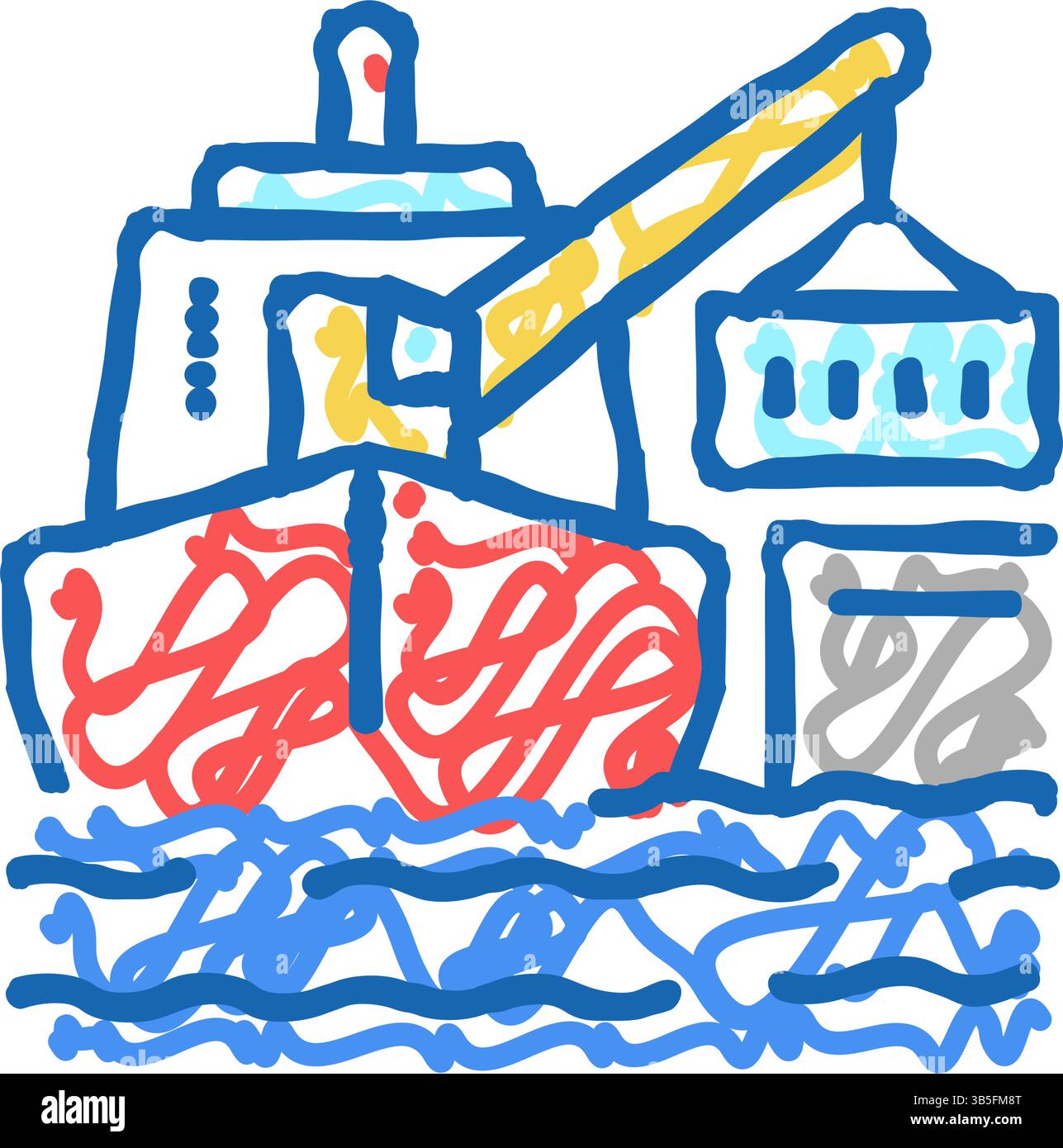 ship crane icon doodle illustration Stock Vector Image & Art - Alamy