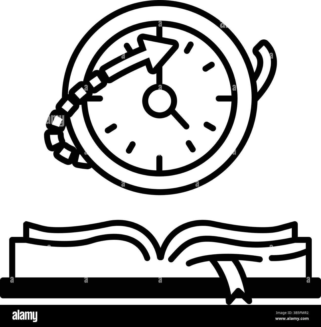 A clock with a circle and arrow pointing to the right Stock Vector ...
