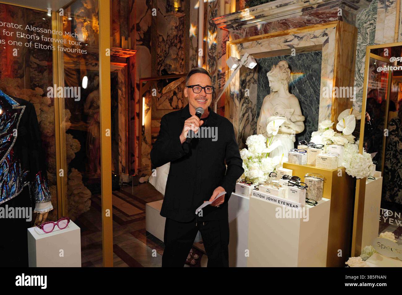 EDITORIAL USE ONLY David Furnish at the launch of a Specsavers ...