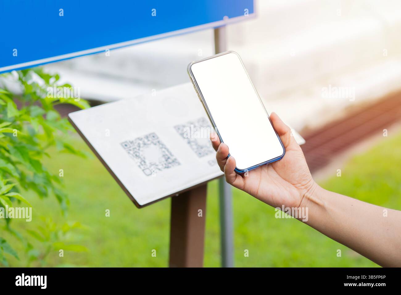 People Scan by QR Code connect to mobile application for information at ...