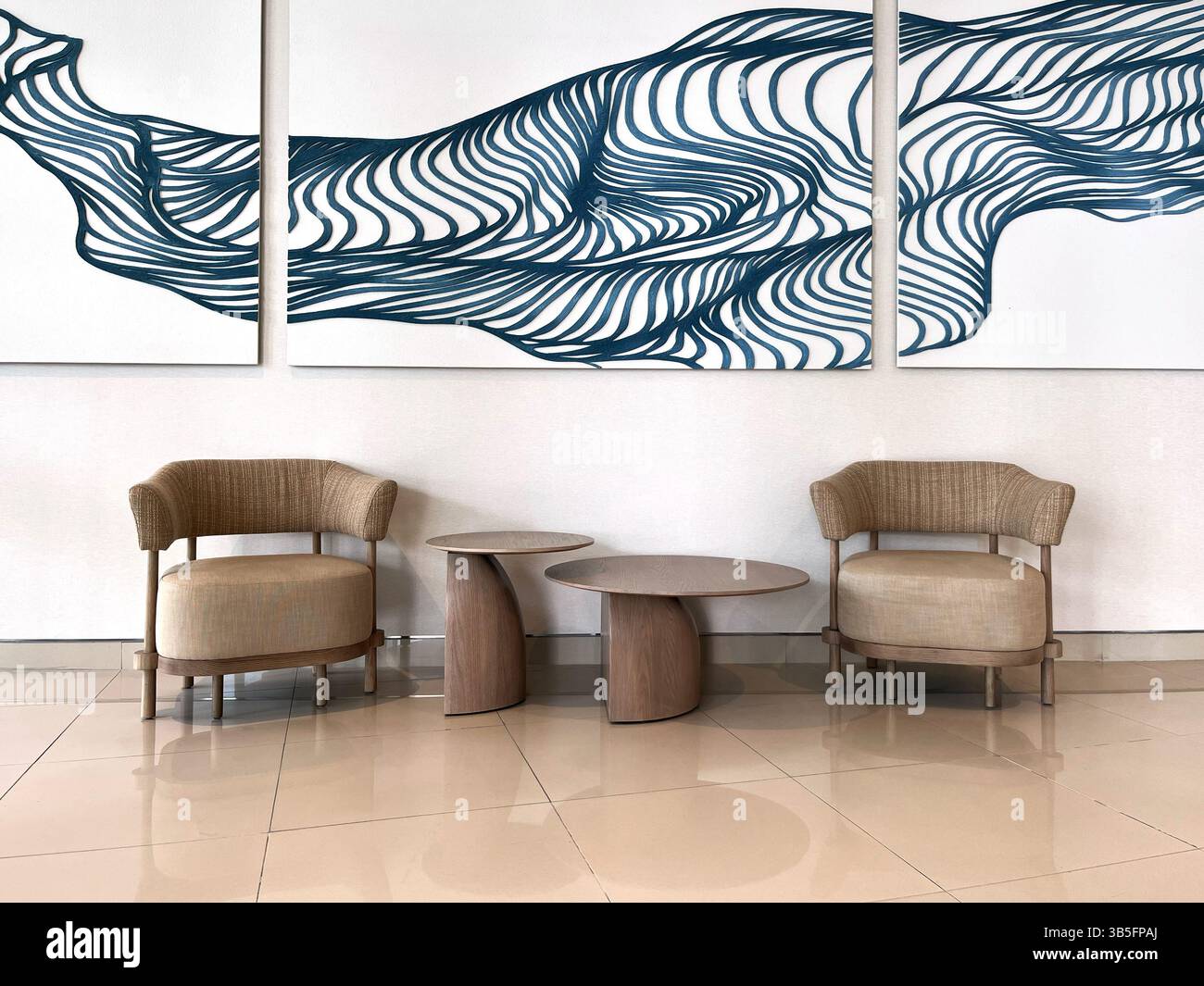 Modern Lounge Seating with Minimalist Art and Contemporary Interior ...