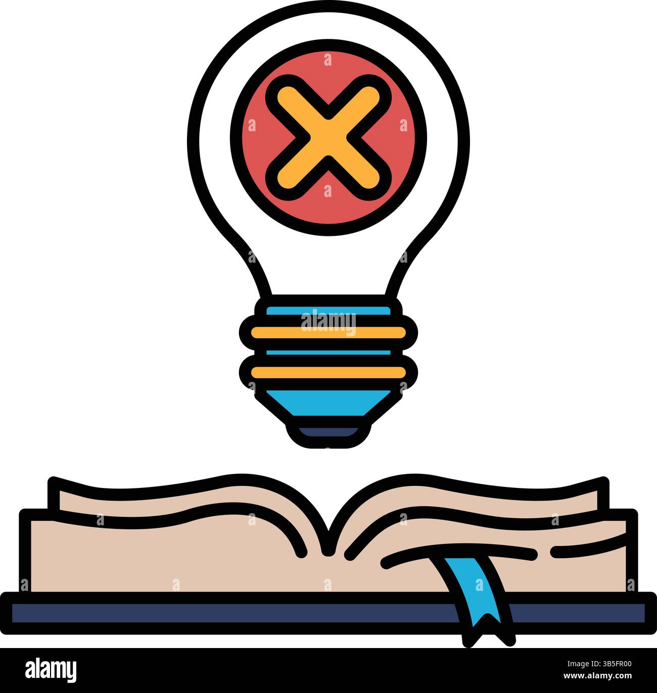 A light bulb is shown with an X over it, which represents a negative or ...