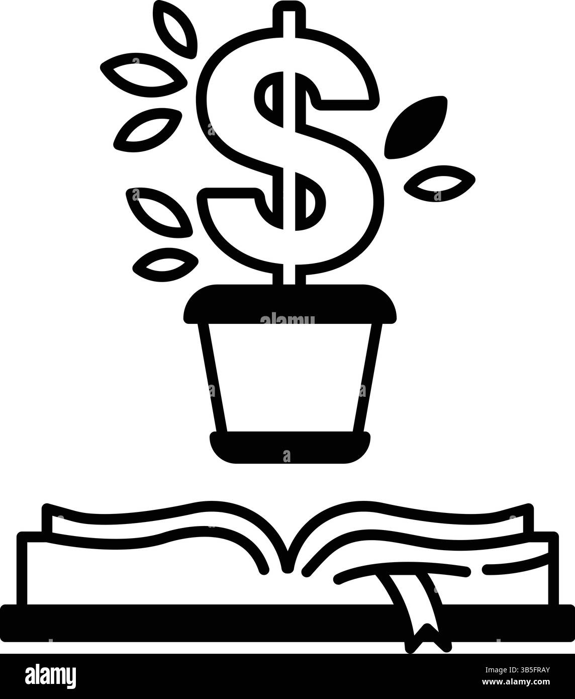 A dollar sign is above a plant in a pot Stock Vector Image & Art - Alamy