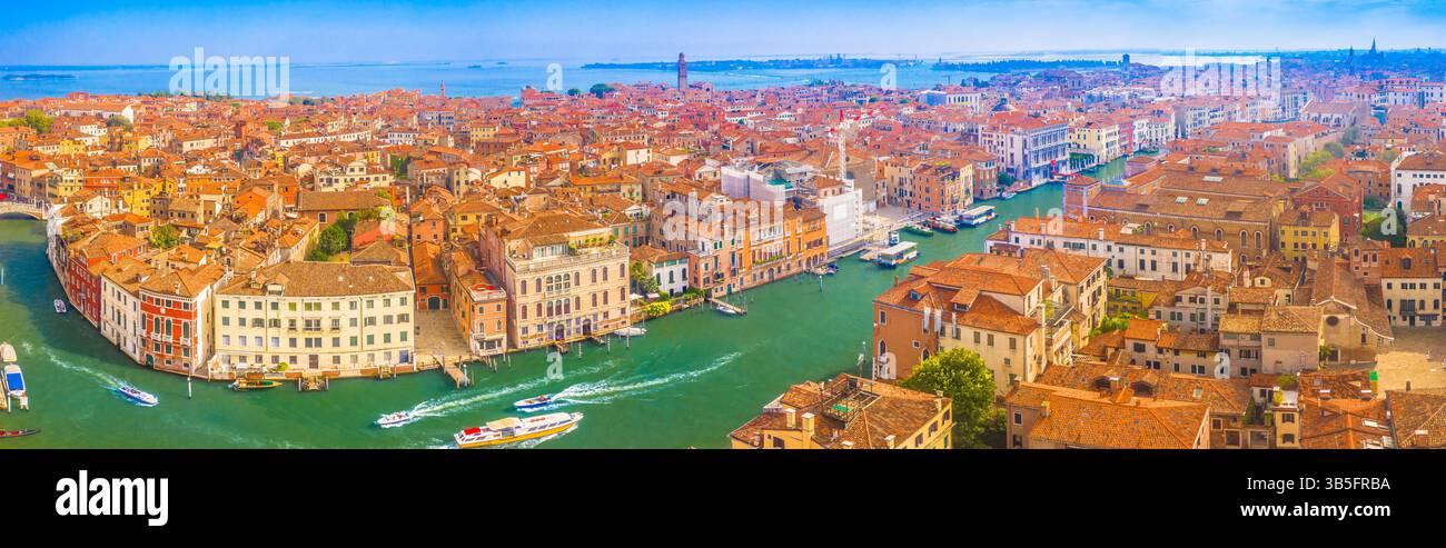 Panorama of stunning cityscape of Venice, Italy, featuring the iconic ...