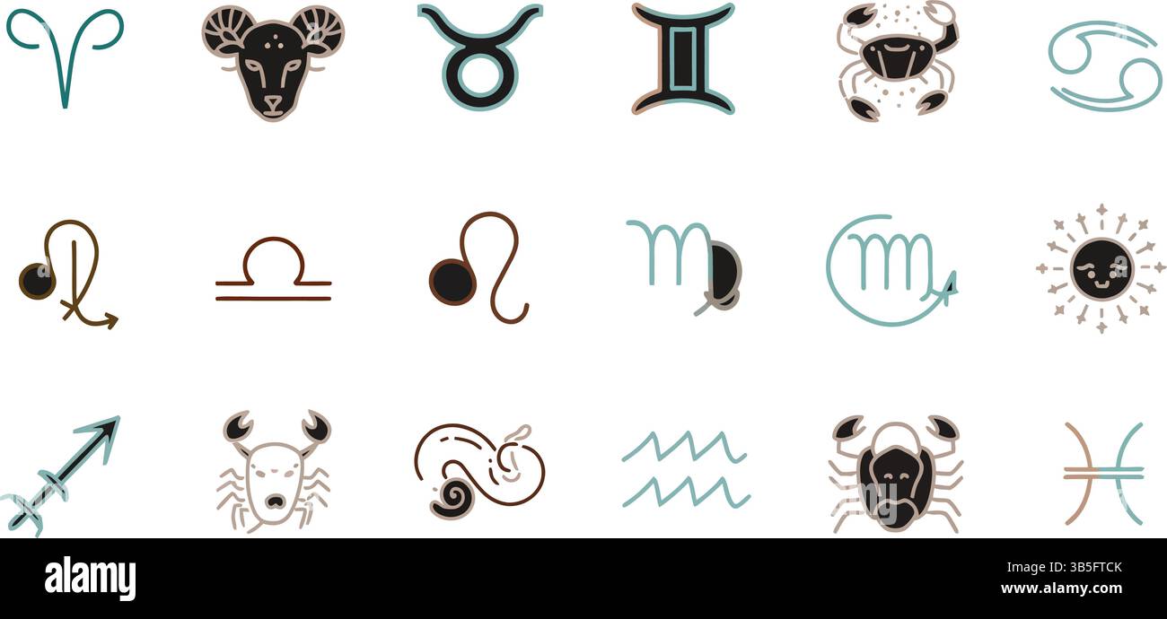 Zodiac themed illustrations hi-res stock photography and images - Alamy