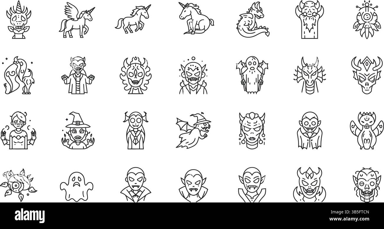 Thematic fantasy icons hi-res stock photography and images - Alamy