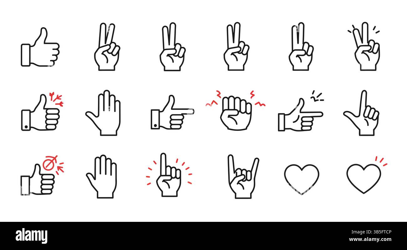 Hand Gesture Icons Collection Stock Vector Image & Art - Alamy