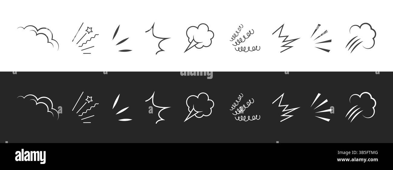 Anime Emotion effect. Hand drawn comic elements. Dizzy effect or ...