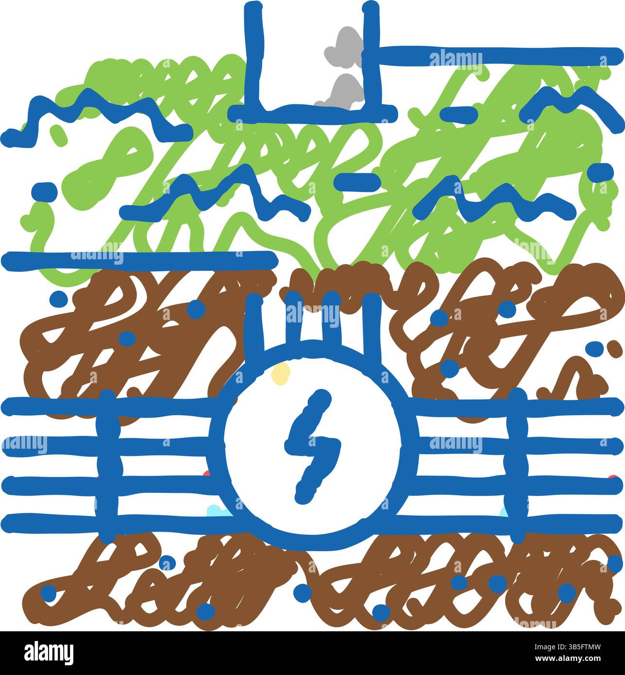 electricity communication land icon doodle illustration Stock Vector ...