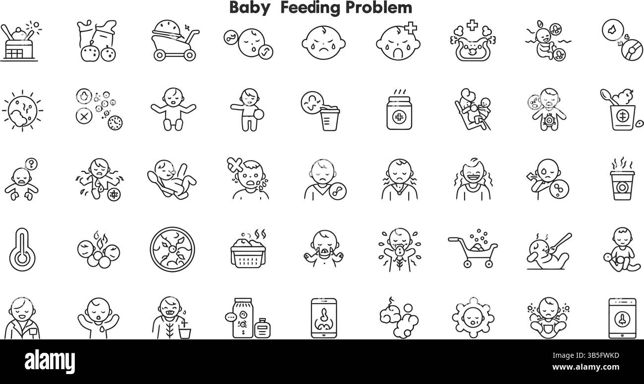Nursing and feeding icons hi-res stock photography and images - Alamy