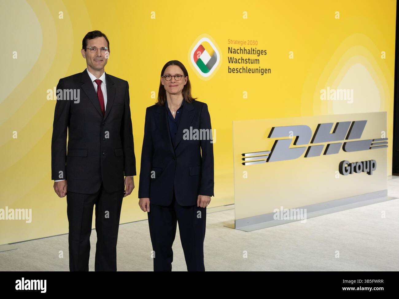 Tobias Meyer, CEO DHL Group with the designated Chairwoman of the ...
