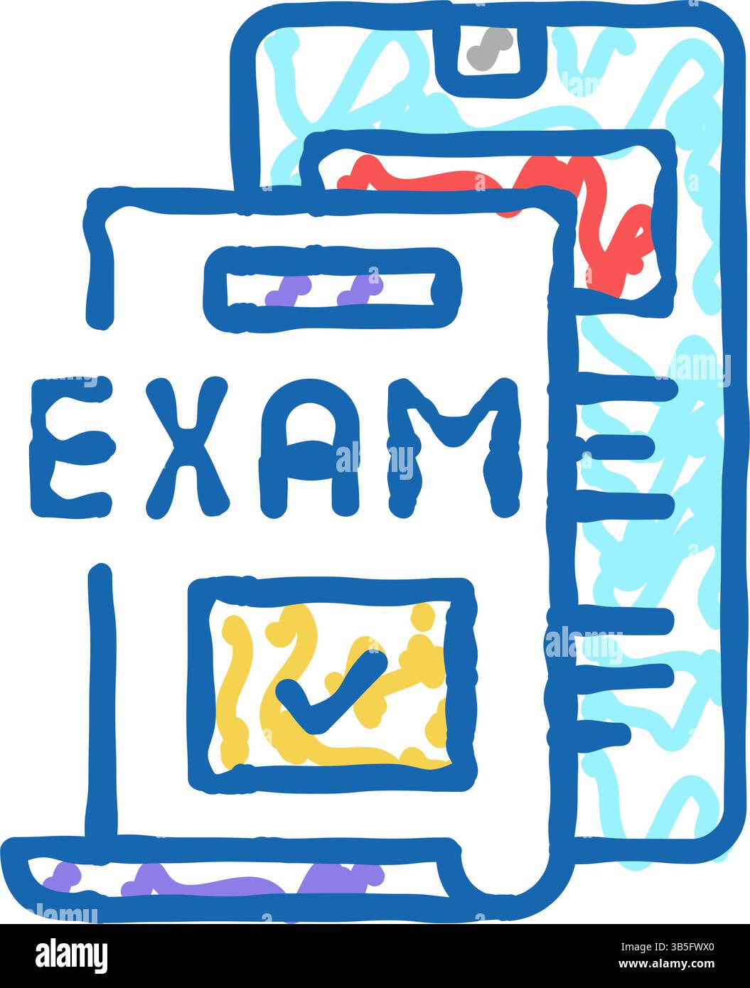 online examination icon doodle illustration Stock Vector Image & Art ...