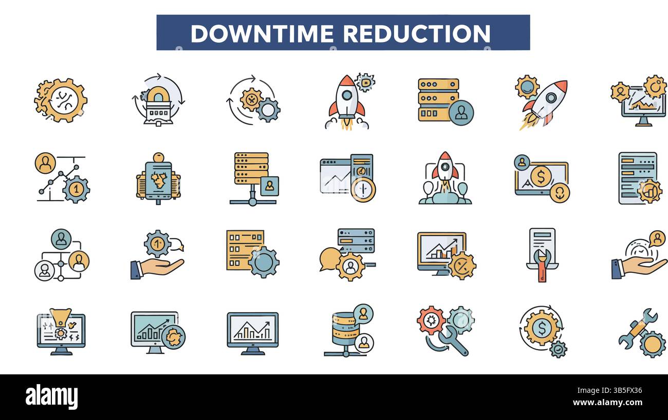 Downtime reduction Stock Vector Images - Alamy