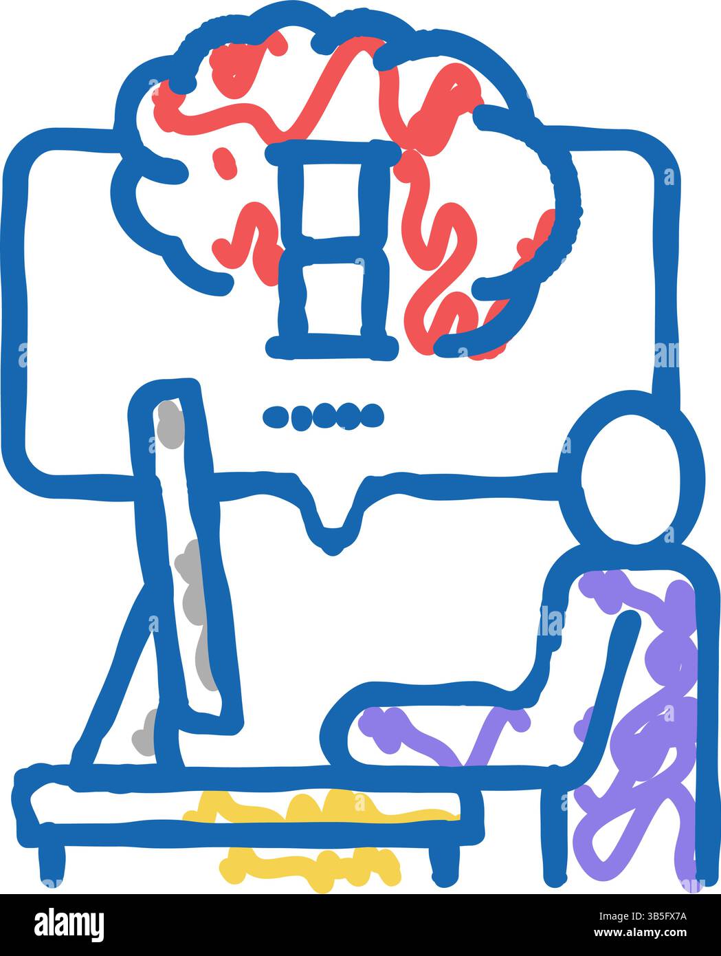 brainstorming education icon doodle illustration Stock Vector Image ...