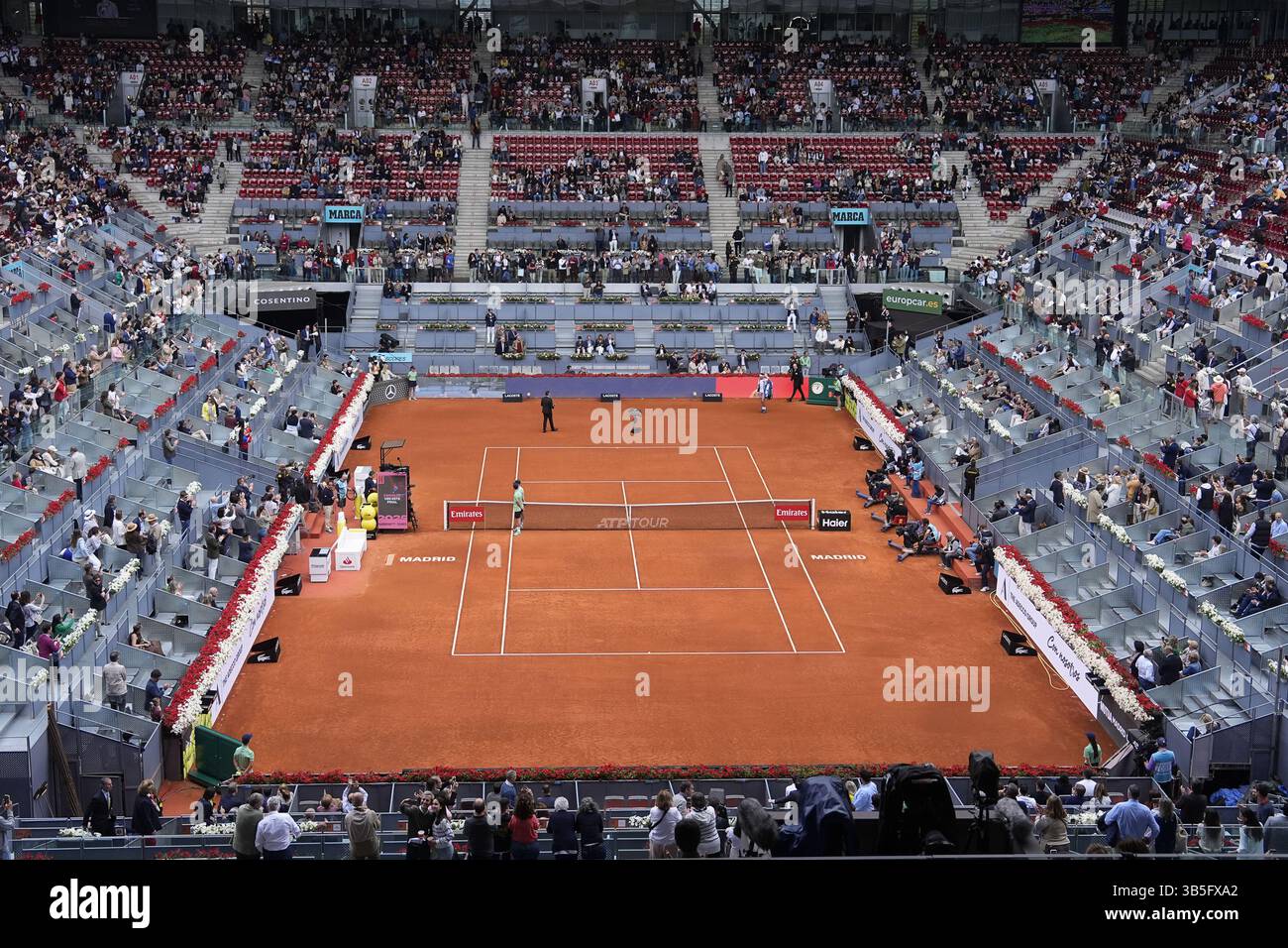 General view of the Manolo Santana court during the Mutua Madrid Open ...