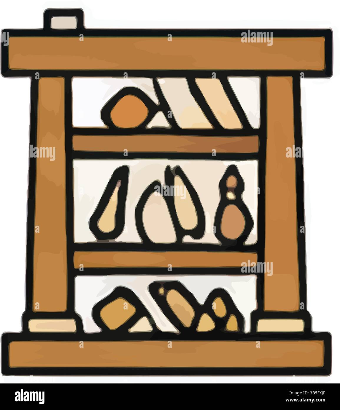 Kitchen shelf and books Stock Vector Images - Alamy