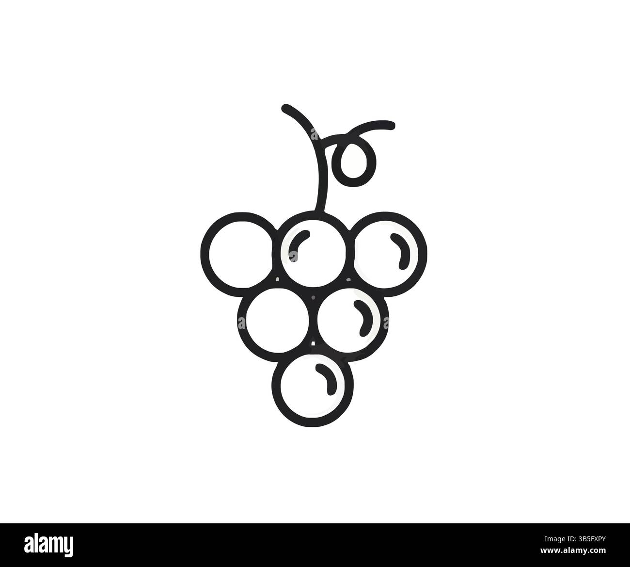 Minimalistic Black Line Drawing of a Grape Cluster Stock Vector Image ...