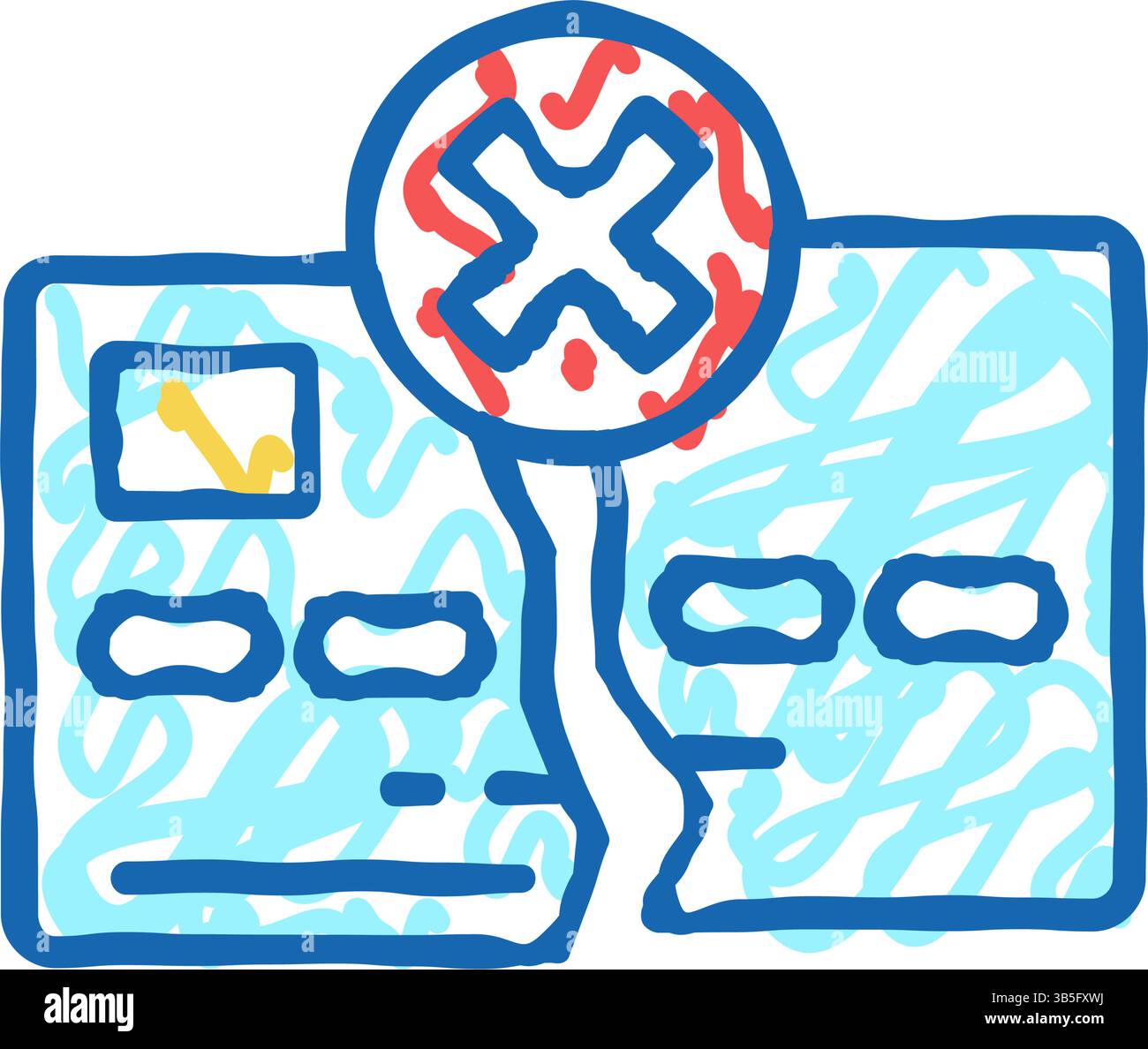 damaged card icon doodle illustration Stock Vector Image & Art - Alamy