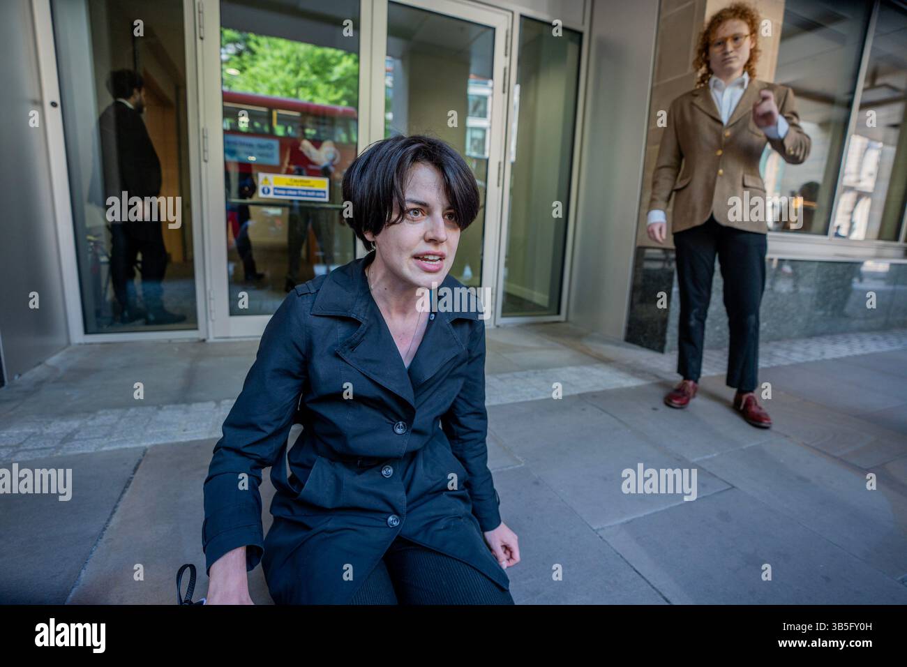 London, UK. 1st May, 2024. A climate change activist from ''AXE DRAX ...