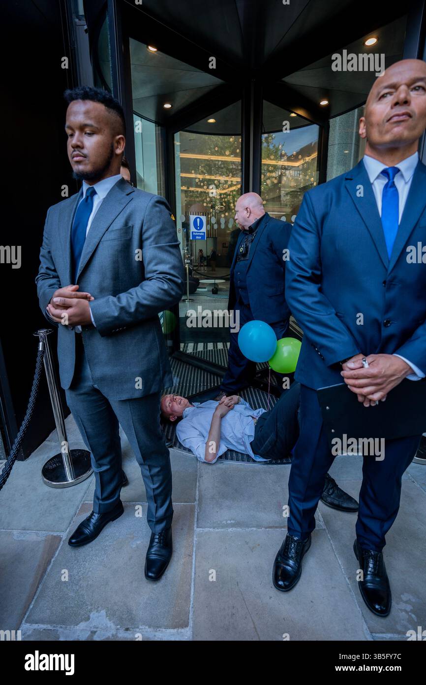 London, UK. 1st May, 2024. A climate change activist from 'AXE DRAX ...