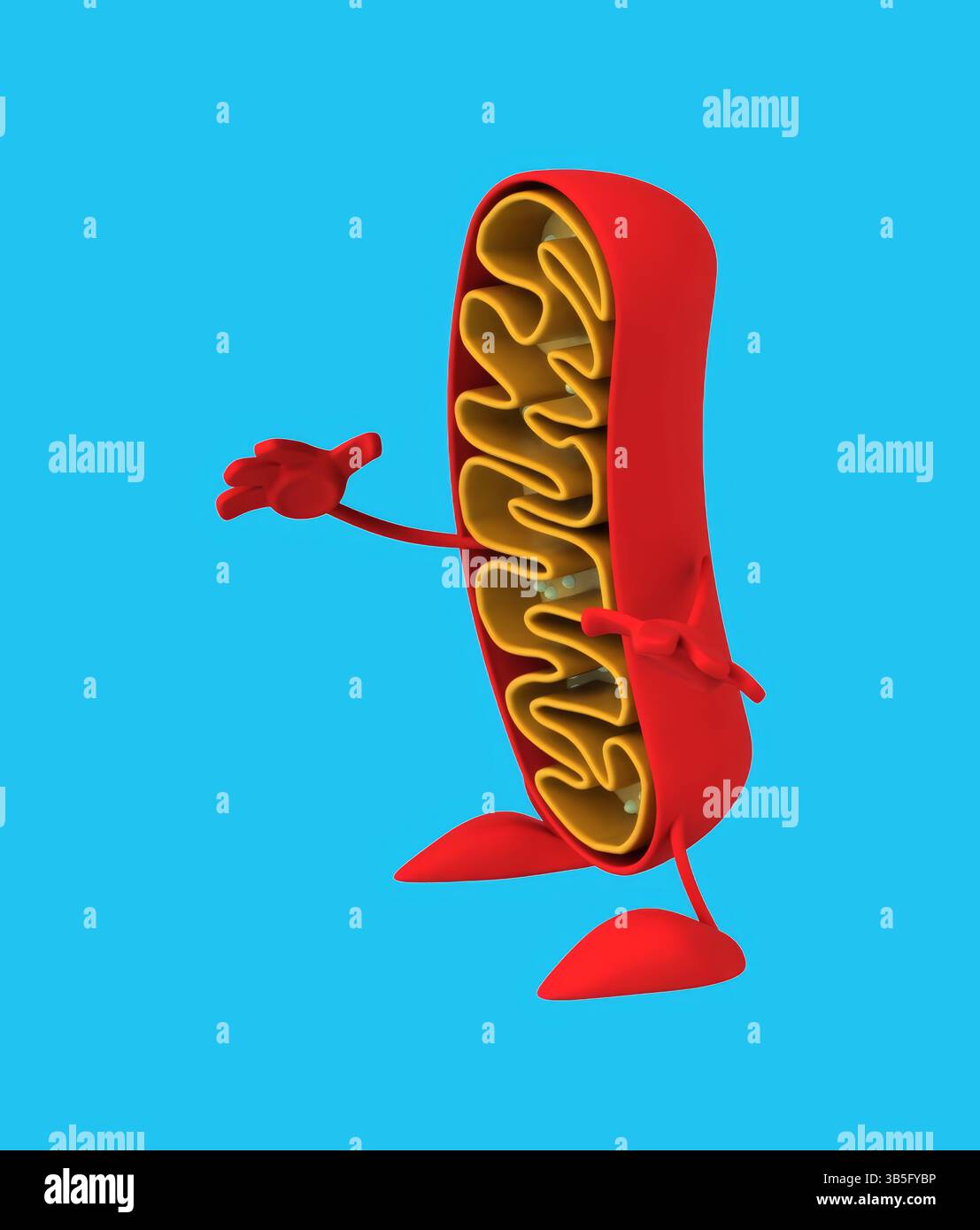 Fun 3D cartoon mitochondria Stock Photo - Alamy