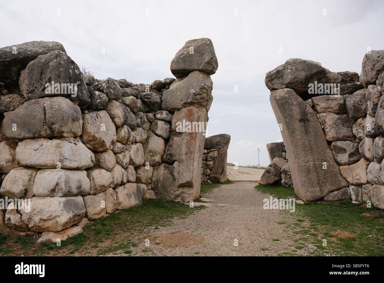 Kings Gate in Hattusa Ancient City in Corum City, Turkiye Stock Photo ...