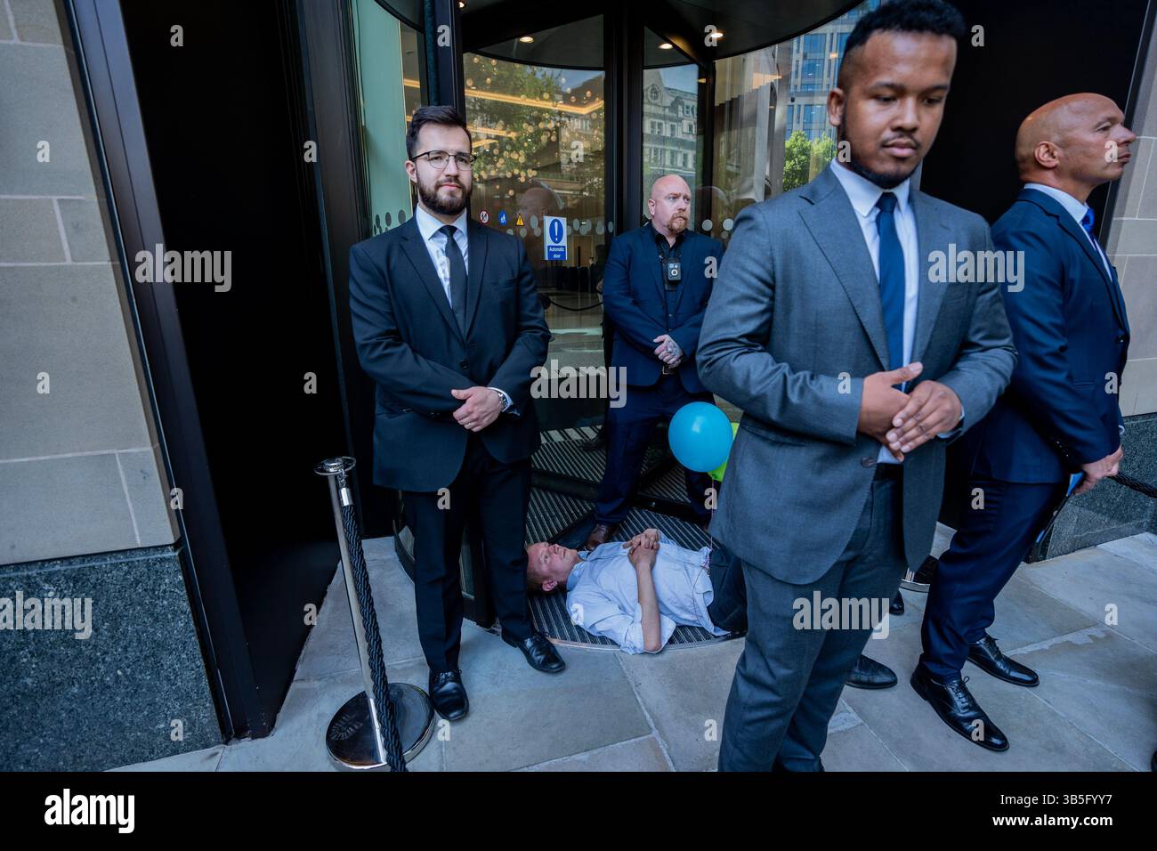 London, UK. 01st May, 2025. A climate change activist from 'AXE DRAX ...