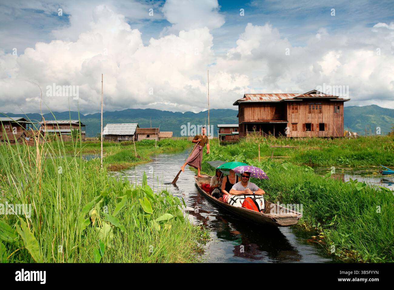 Floating Village, Piledwelling Village, Lake Inle, Birma, Burma ...