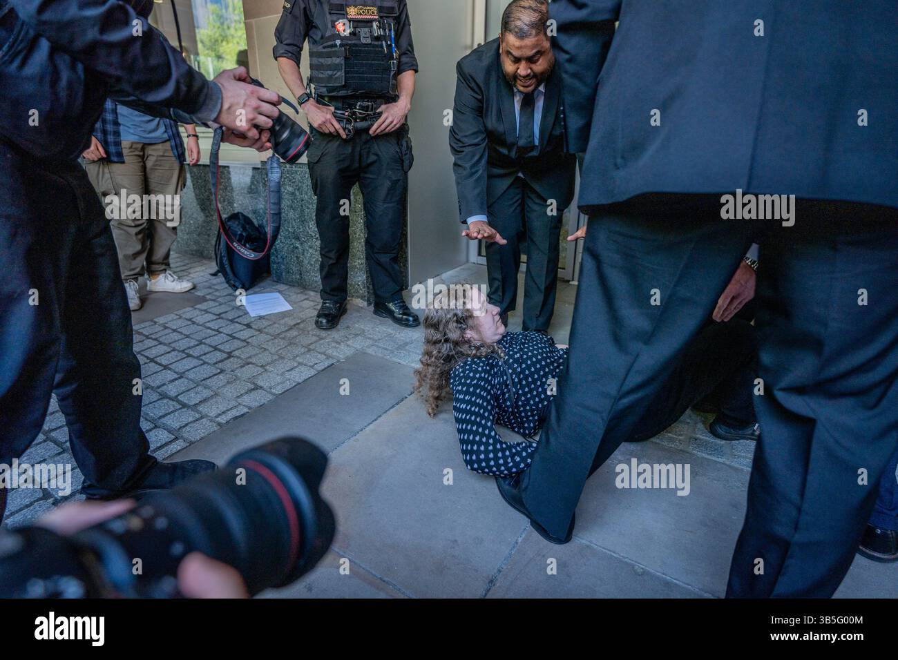 London, UK. 1st May, 2024. A climate change activist from ''AXE DRAX ...
