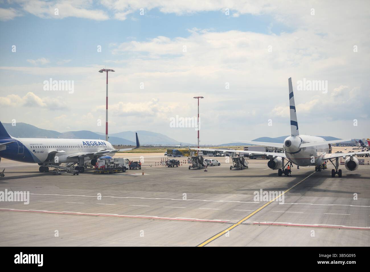 Athens International Airport Eleftherios Venizelos, main base of Aegean ...