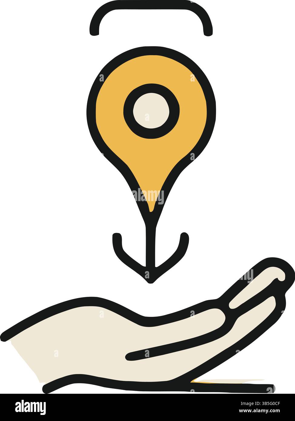 Hand Holding Location Pin Symbolizing Navigation and Service Stock ...
