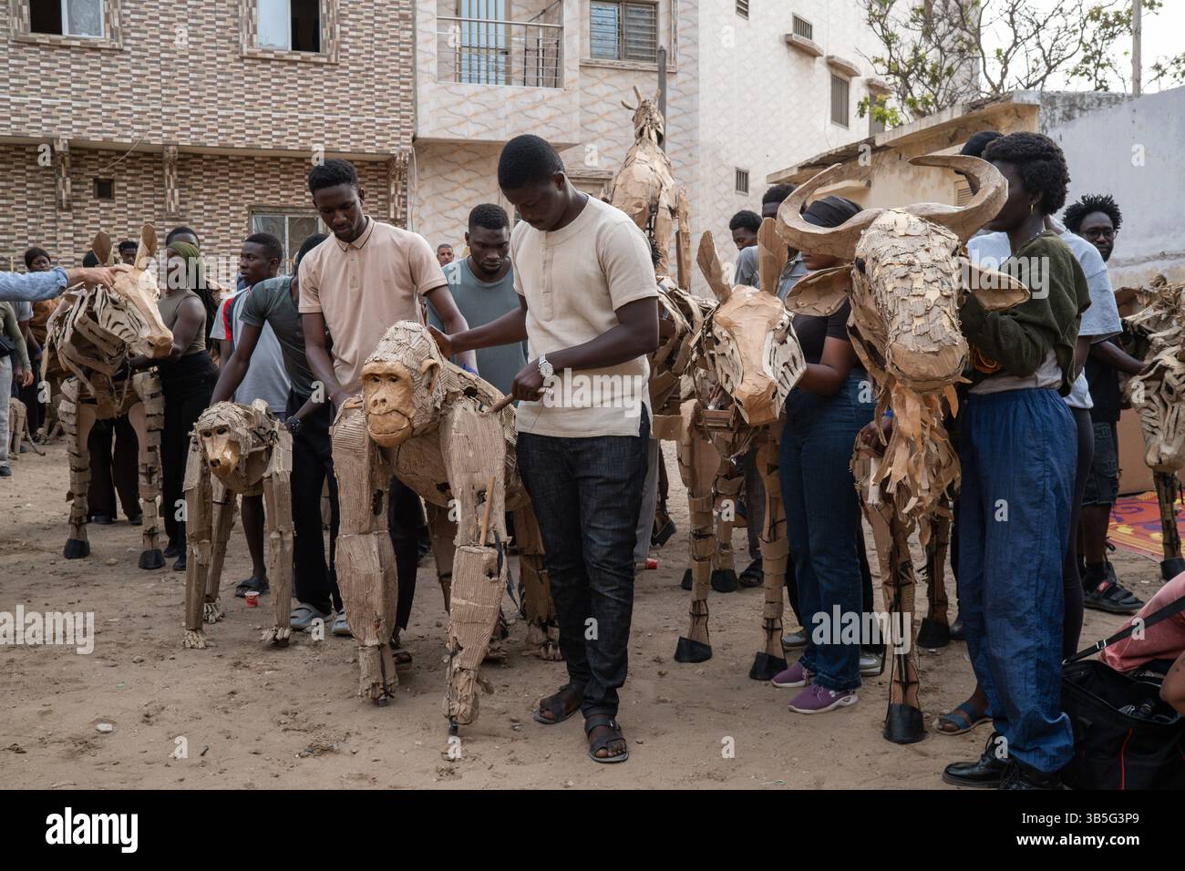 Puppeteer artists from the new public art project The Herds prepare to ...