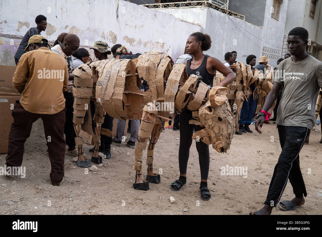 Puppeteer artists from the new public art project The Herds prepare to ...
