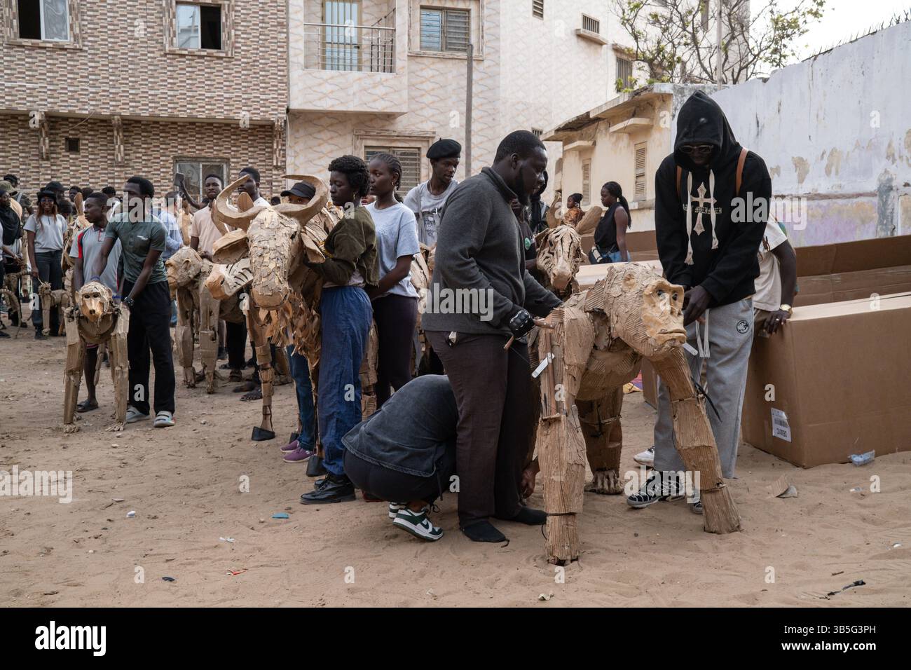 Puppeteer artists from the new public art project The Herds prepare to ...