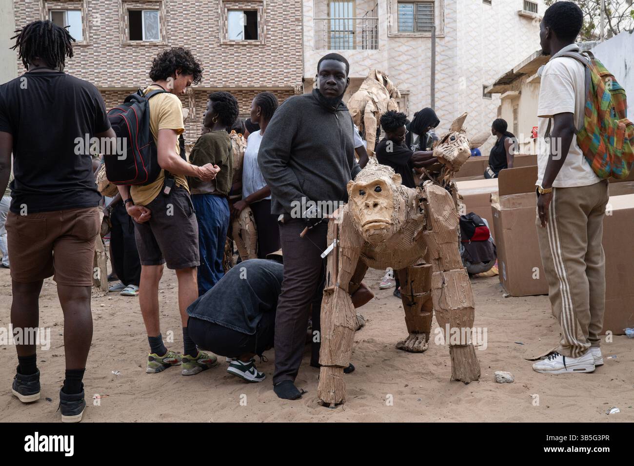 Puppeteer artists from the new public art project The Herds prepare to ...