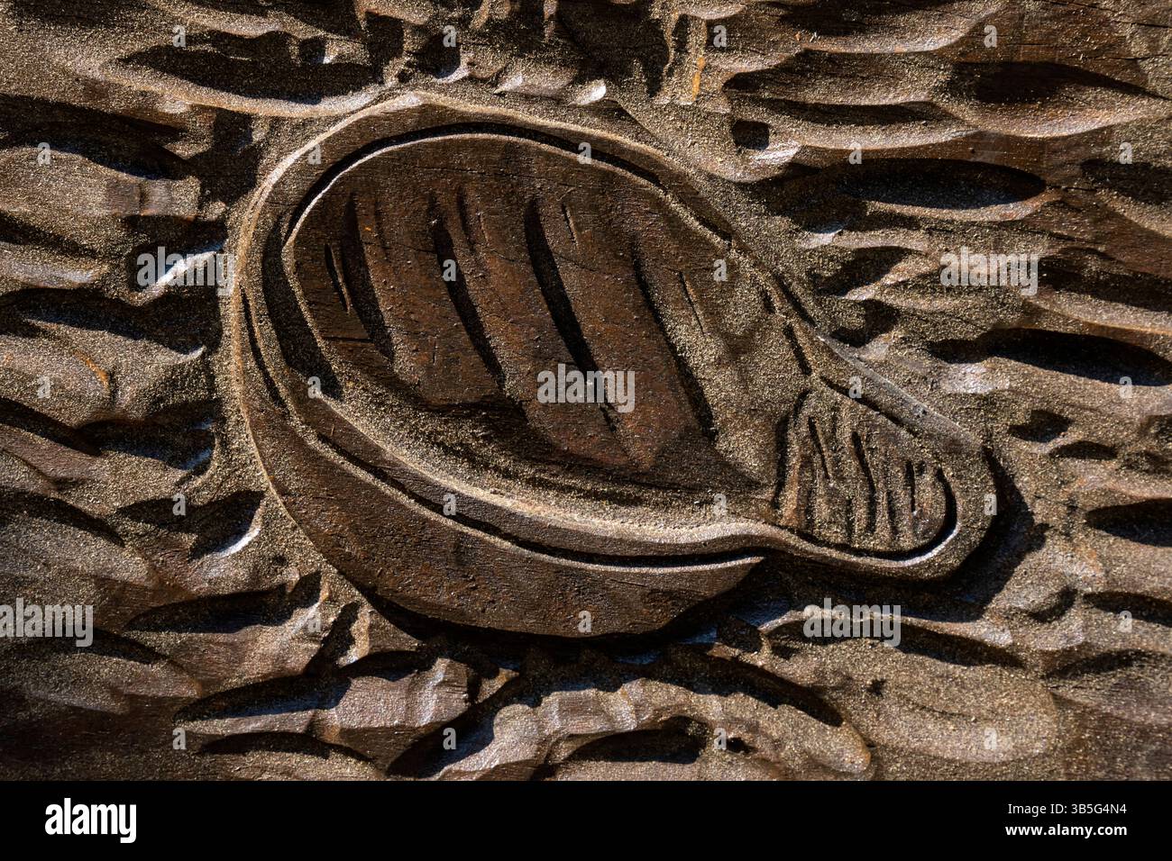 Beautifully carved decorative wooden fence with folkloric motifs ...