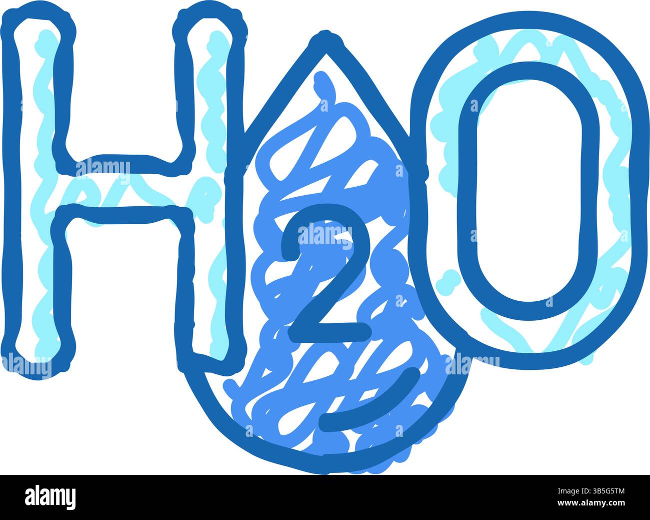 h2o water icon doodle illustration Stock Vector Image & Art - Alamy