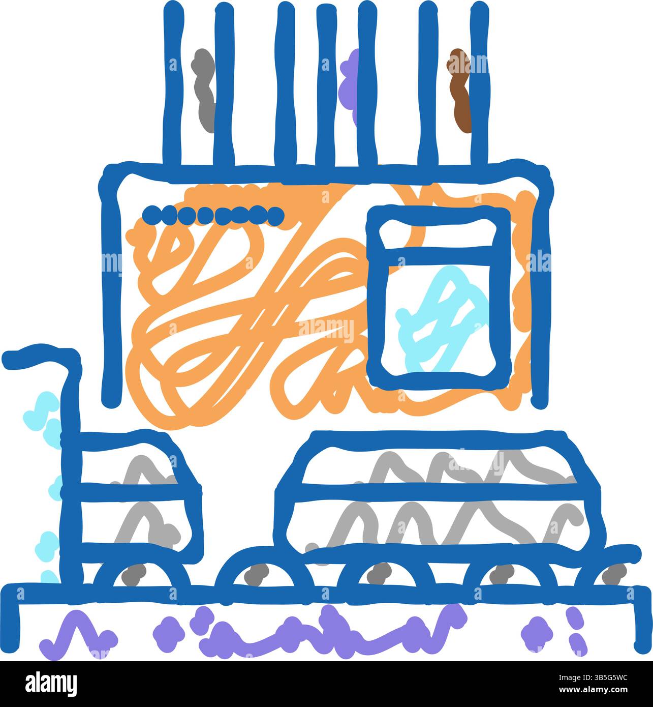 processing aluminium production icon doodle illustration Stock Vector ...