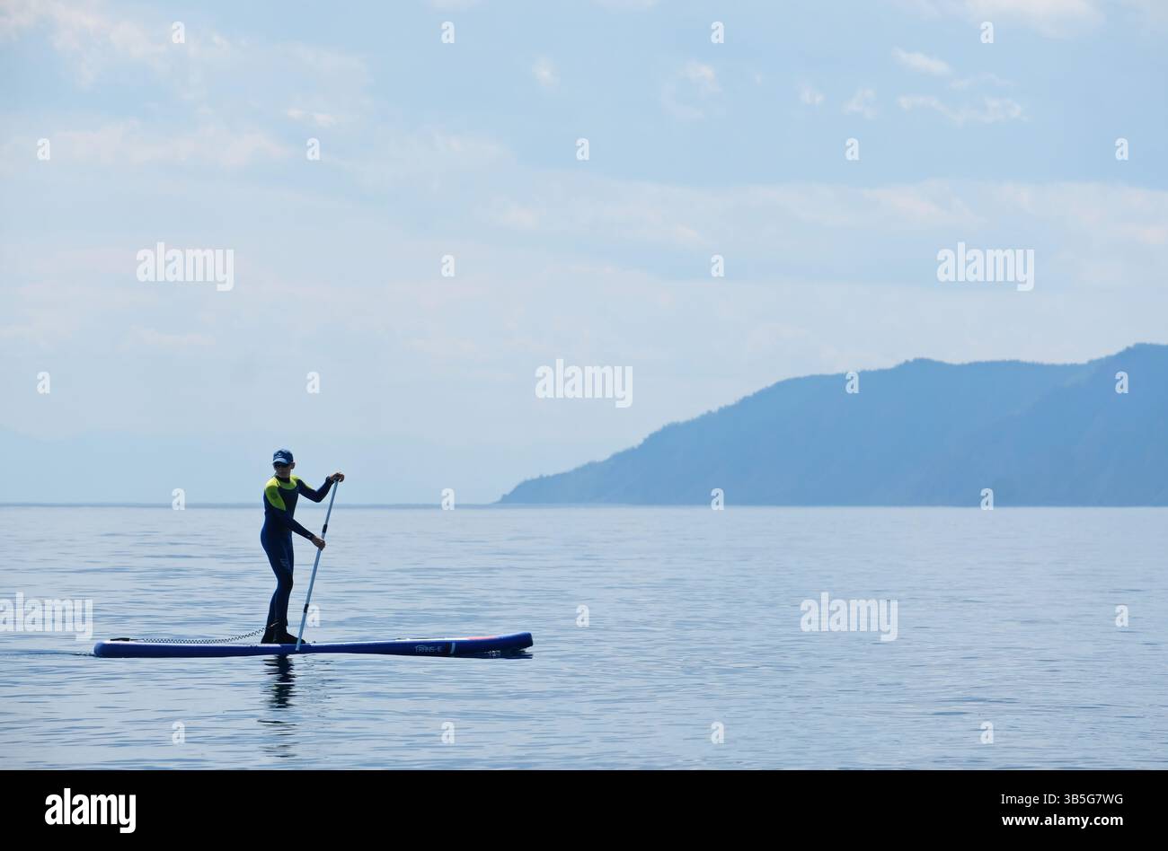 Sap surfing on Lake Baikal Stock Photo - Alamy