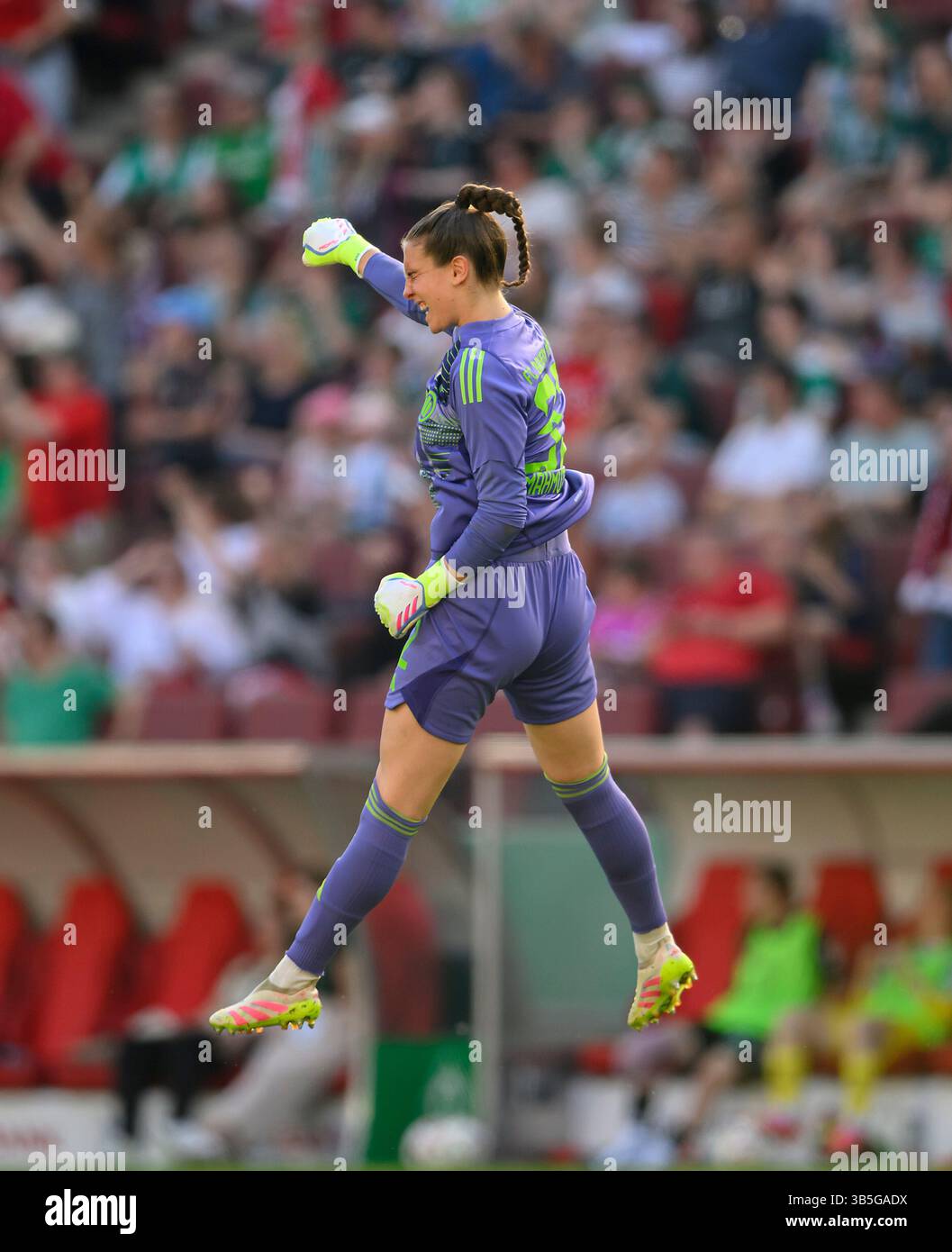 Cologne, Germany. 1st May, 2025. Jubilation goalkeeper Ena MAHMUTOVIC ...