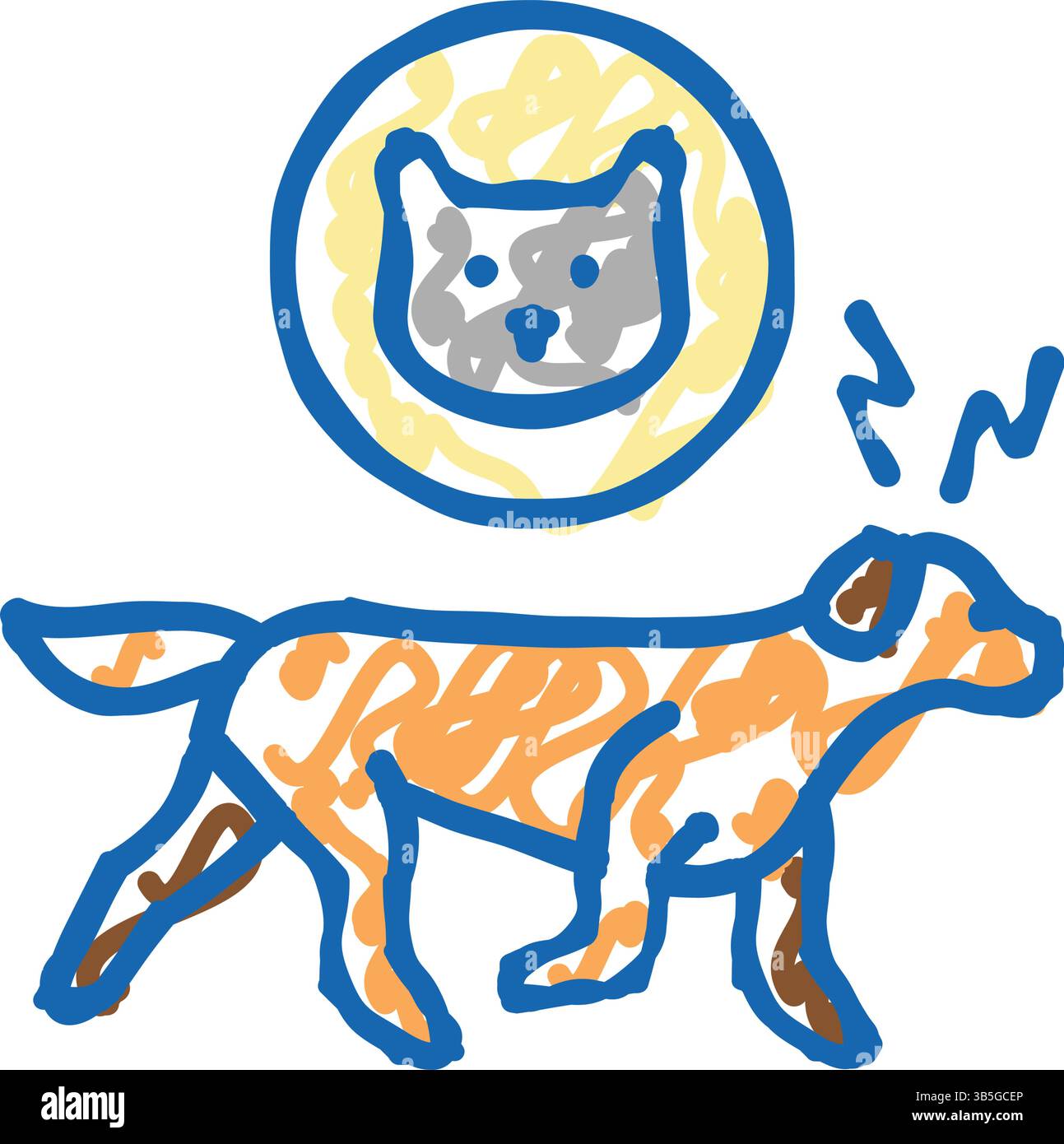 dog chasing cat icon doodle illustration Stock Vector Image & Art - Alamy