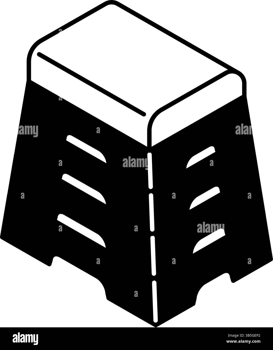 Simple line drawing icon of a jumping box, isometric illustration ...