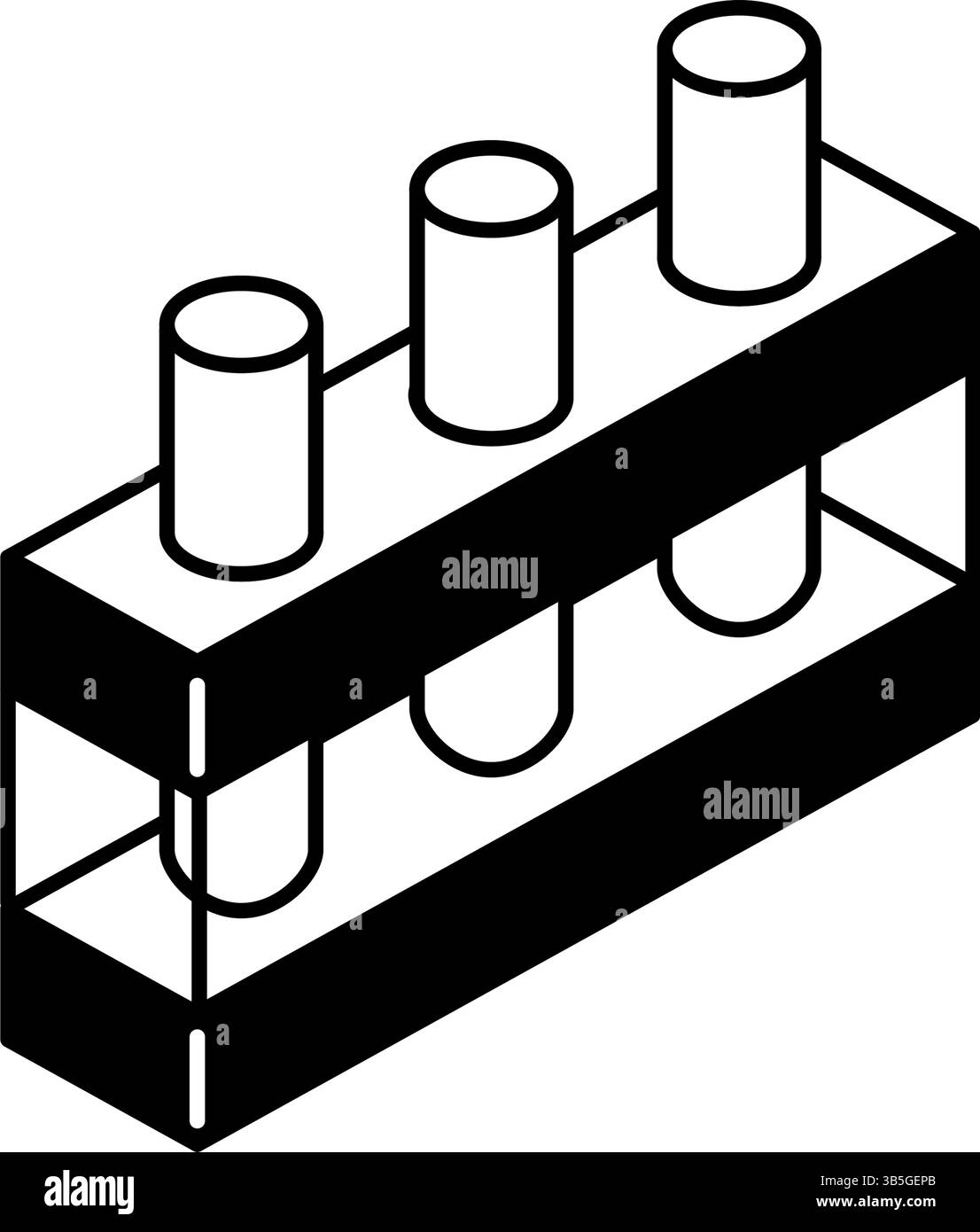 Simple line drawing of test tube icon, isometric illustration, Vector ...