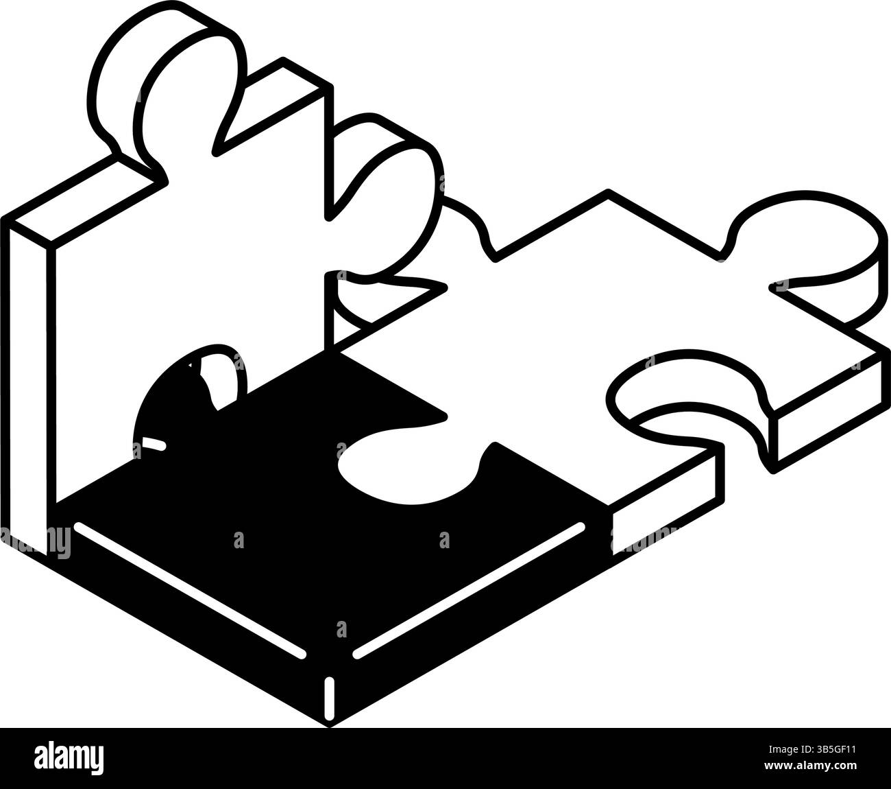 Isometric brain icon Black and White Stock Photos & Images - Alamy