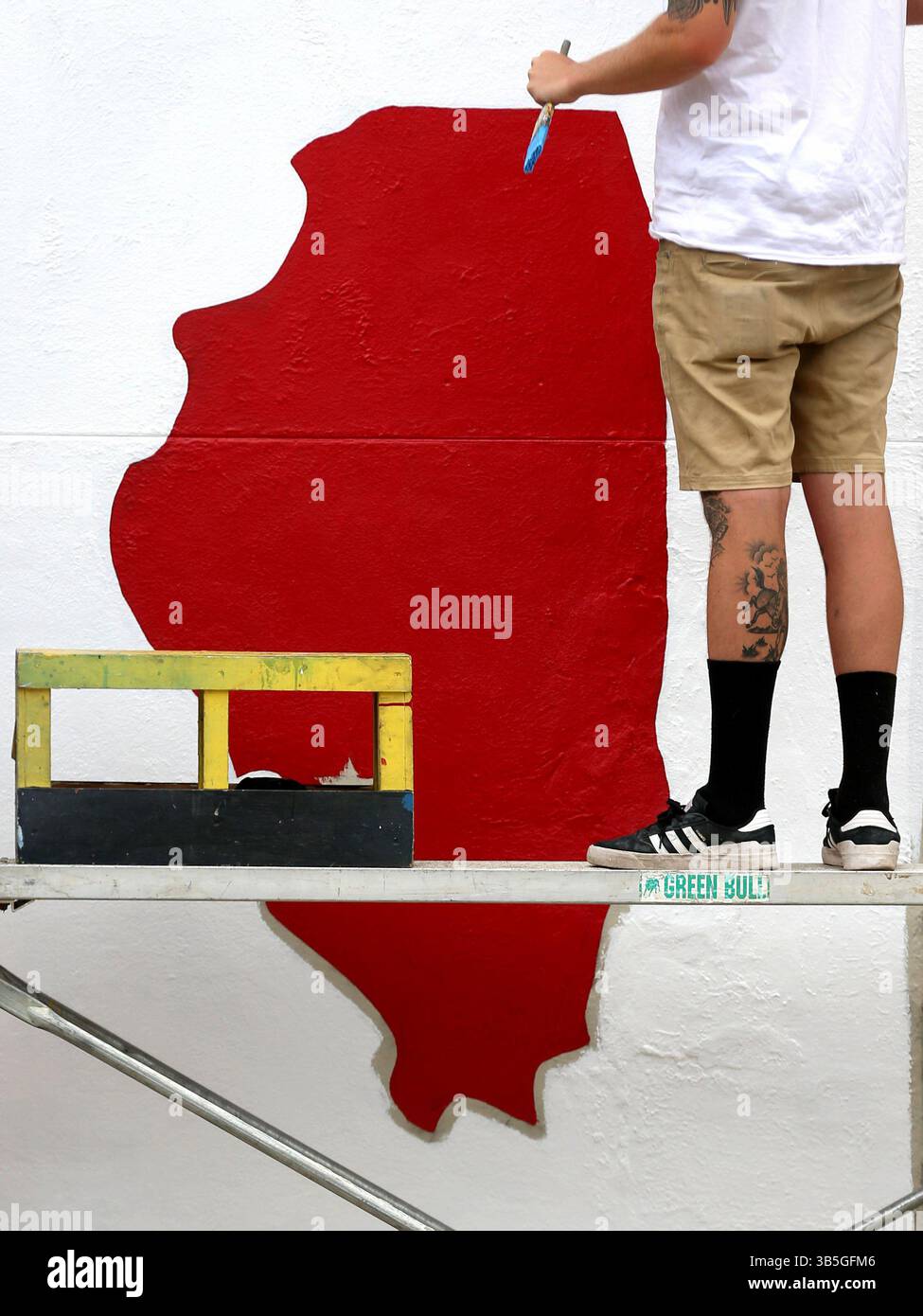 August 9, 2022, St. Louis, Edwardsville, United States: Muralist Jerome ...